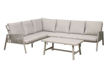 Dellonda Fusion 4 Piece Outdoor Garden Corner Sofa & Coffee Table Set ...