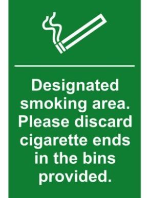 PVC Designated Smoking Area Sign