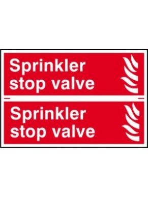 Sprinkler Stop Valve Signs