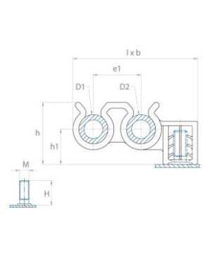Stud Cable Clips - Double Clips