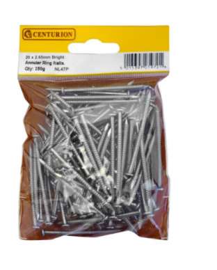 20mm Bright Annular Ring Nails