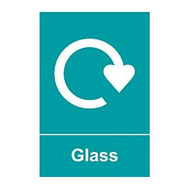 'Glass Recycling' Sign, Self-Adhesive Vinyl (150mm x 200mm)