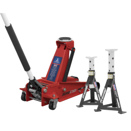 Trolley Jack 3t & Axle Stands (Pair) 3t per Stand Combo