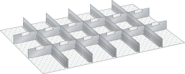 Set Slotted Partitions and Metal Dividers 54x36E (918x612x50mm)