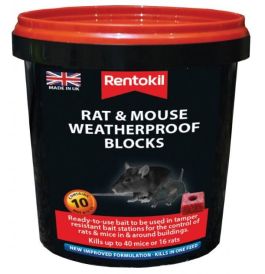 Rentokil - Mouse & Rat Weatherproof Blocks - 10 Sachet