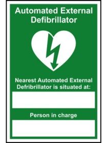 Automated External Defibrillator Location Signs