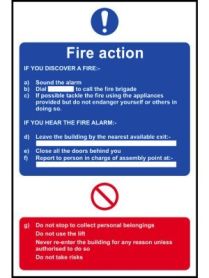 Fire Action Procedure Signs