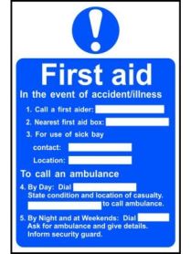 First Aid Procedure Signs