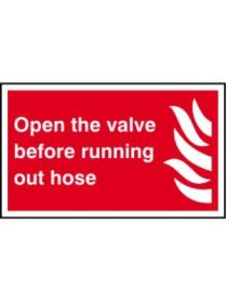 Open The Valve Before Running Out Sign