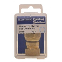 15mm x 1/2" BSP Compression Straight Tap Connector