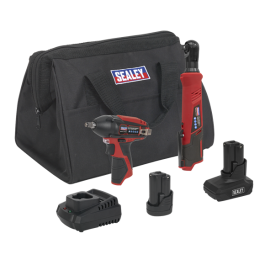 Sealey 2 x SV12 Series Cordless Power Tool Combo Kit 12V - 2 Batteries
