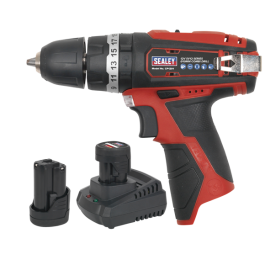 Sealey SV12 Series 10mm Cordless Combi Drill Kit 12V 1.5Ah - 2 Batteries