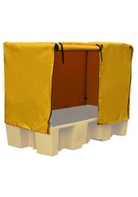 Heavy Duty Double IBC Bund Cover & Frame - Yellow