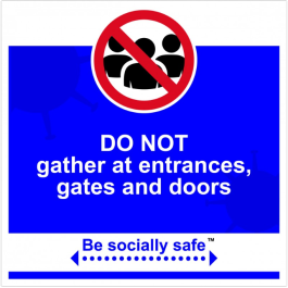 Do not gather sign, Blue - RPVC - (400 x 400mm)