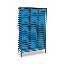 57 Tray Tall Triple Metal Storage Unit - Charcoal Frame