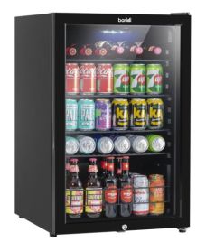 Baridi 115L Under Counter Drinks/Beer & Wine Fridge with Light - Black