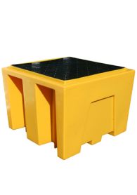 IBC Bund Pallet - Yellow with Black Grid - FREE 75L Tray