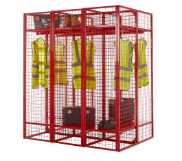 Wire Mesh Storage Compartments - Double Sided Unit With Doors