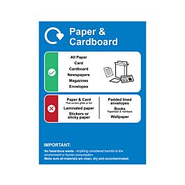 Recycling: Paper & Card : Detailed - SAV (200 x 300mm)