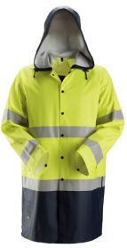 Snickers ProtecWork, Rain Jacket PU, High-Vis Class 3