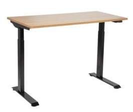 Dellonda Height-Adjustable Electric Sit & Stand Desk, Oak Desktop