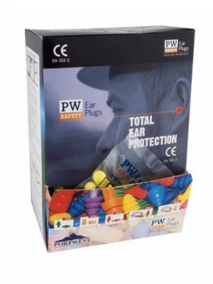 Portwest EP21 Ear Plug Dispenser Refill Pack | 500-Pair Bulk Hearing ...