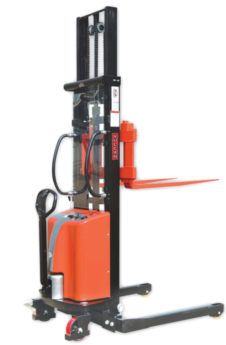 Semi-Electric Straddle Stackers with Adjustable Forks | Warehouse ...